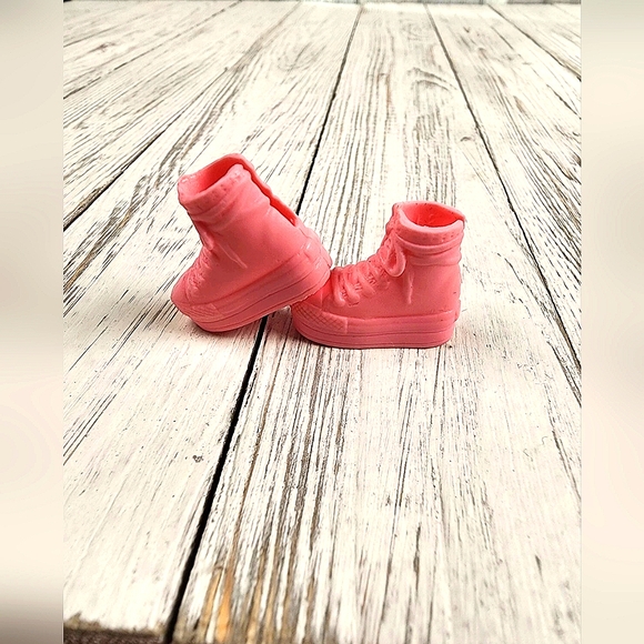 Mattel | Toys | Barbie Doll Shoes Pink Platform Sneakers Flat Feet ...